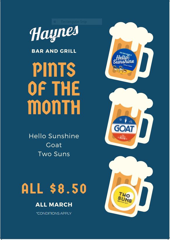 What's On - Haynes Bar & Grill